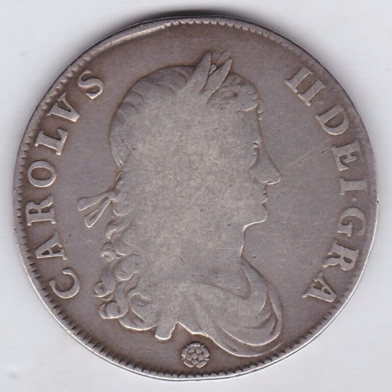 1662 Rose Silver Crown Coin In Fair Condition | Dorset Coin Company