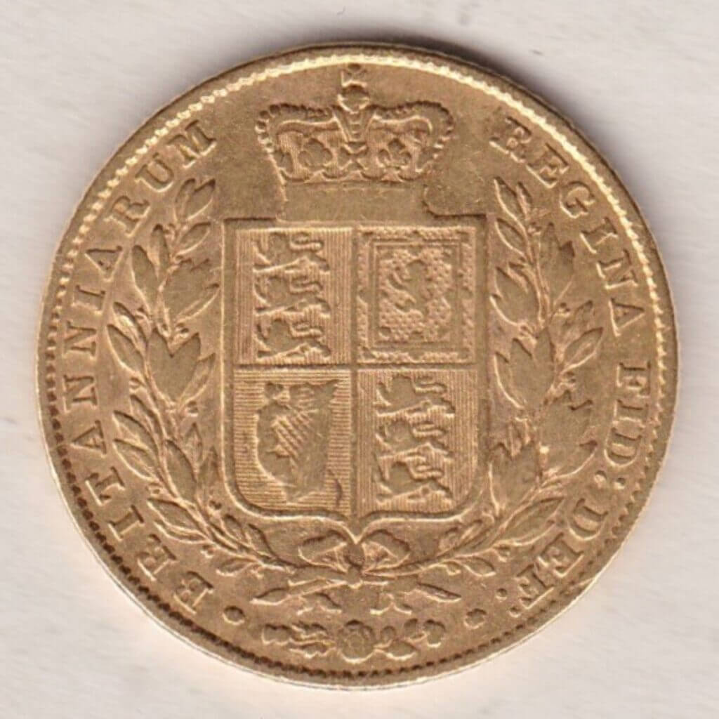 1847 Gold Sovereign Coin - Shield Back | Dorset Coin Company
