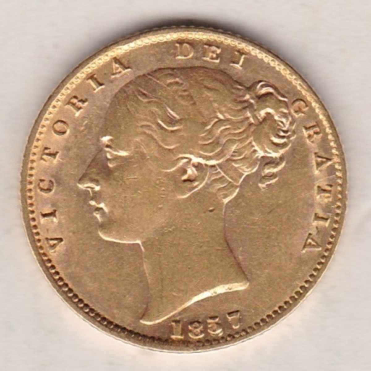 1857 Gold Sovereign Coin - Shield Back | Dorset Coin Company