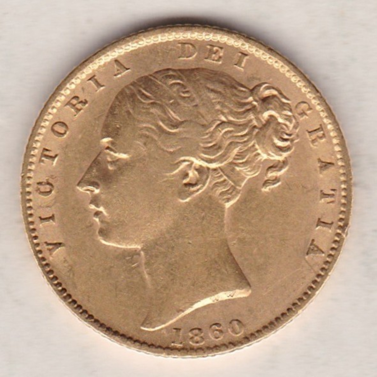 1860 Gold Sovereign Coin - Shield Back | Dorset Coin Company