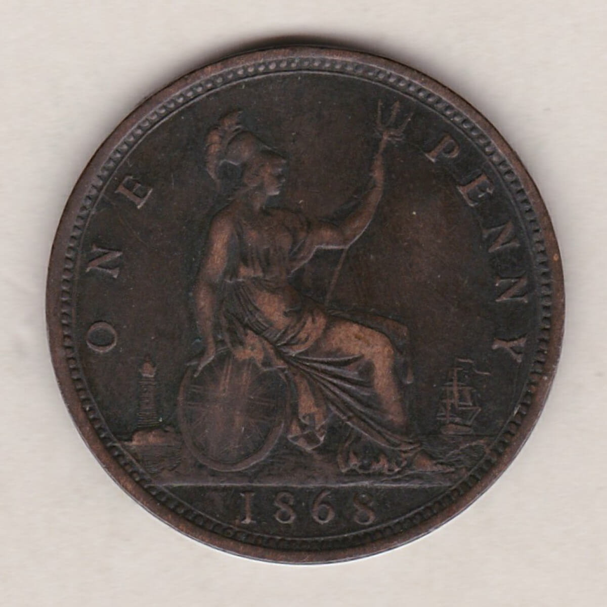 1868 Bronze Penny - Victoria Young Head | Dorset Coin Company