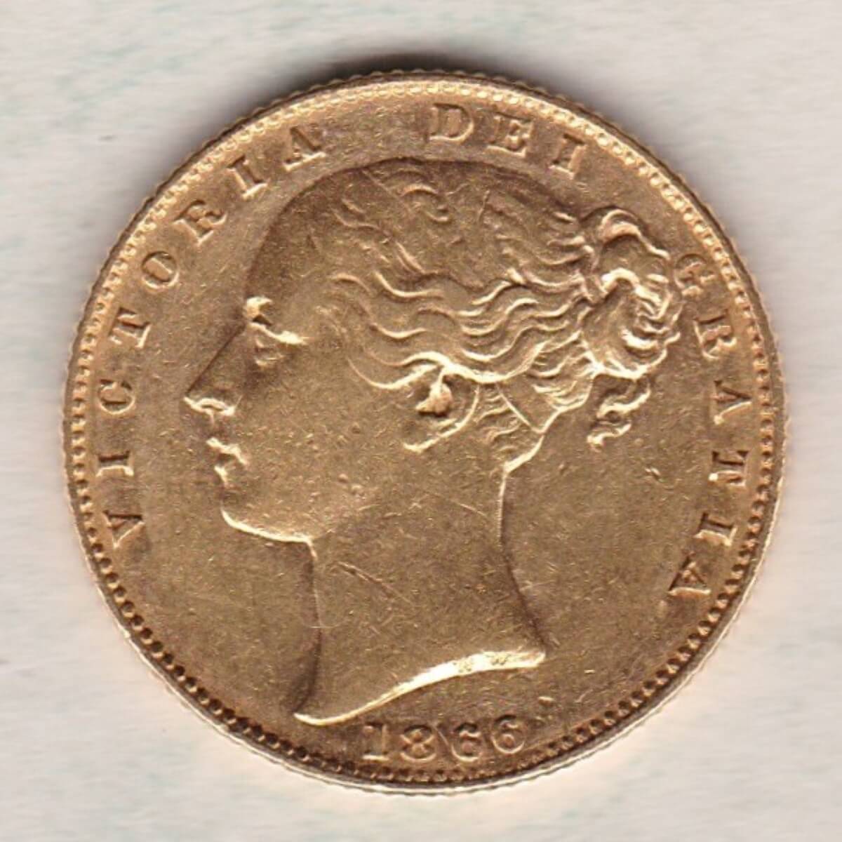 1866 Gold Sovereign Coin - Shield Back | Dorset Coin Company